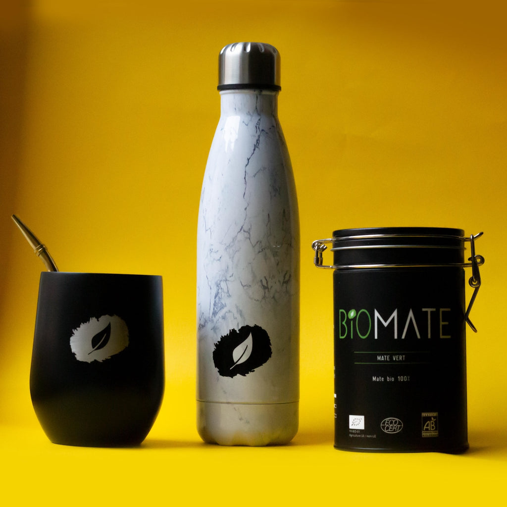 Pack Complet Kit Calebasse Bombilla - Bouteille isotherme - Maté Bio ...